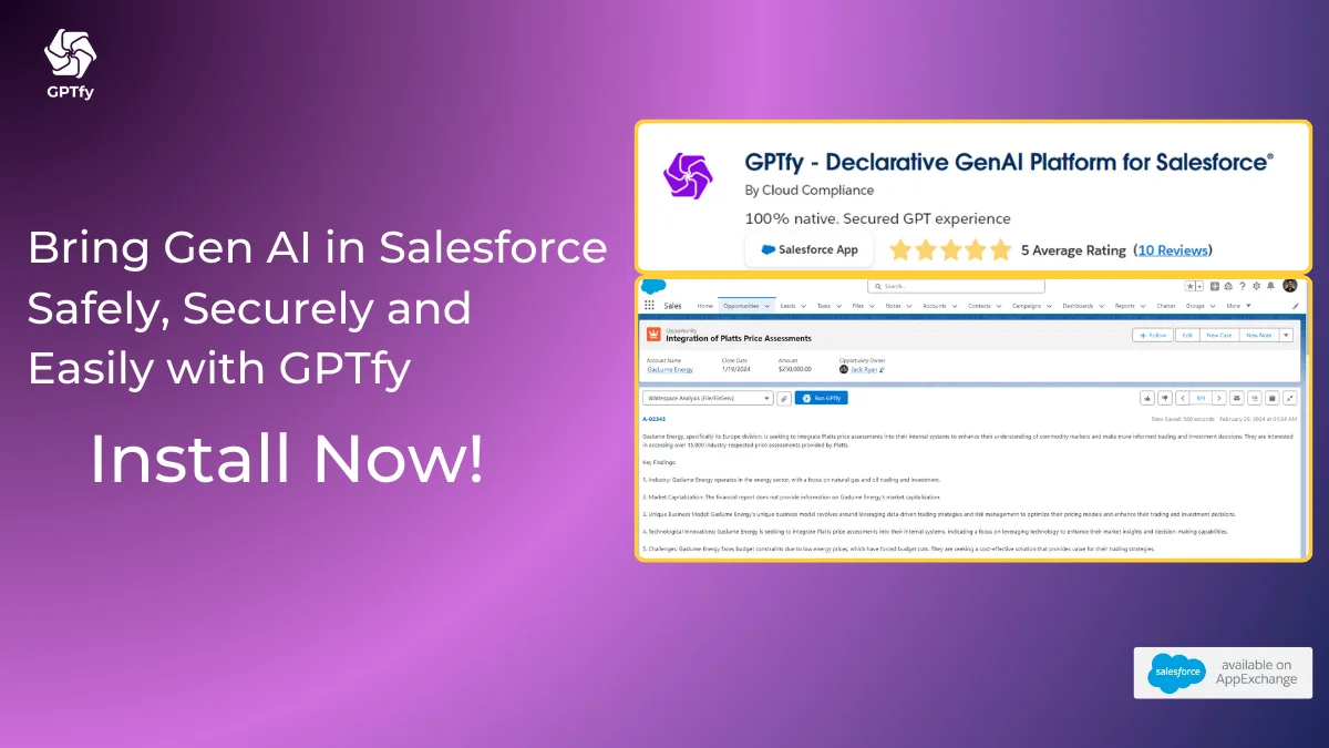 AI for Salesforce | Seamless GPT + Salesforce Integration AI for Salesforce | Seamless GPT + Salesforce Integration